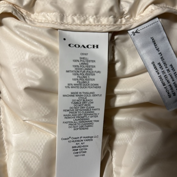 Coach | Jackets & Coats | New Coach Parka Whitecream Color W Sherpa ...